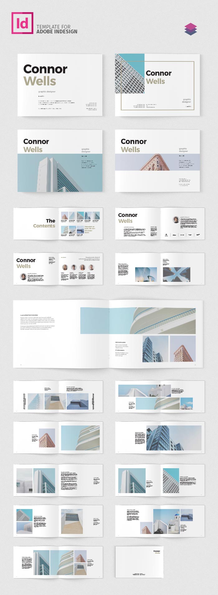 Portfolio Booklet Landscape Adobe InDesign Templates