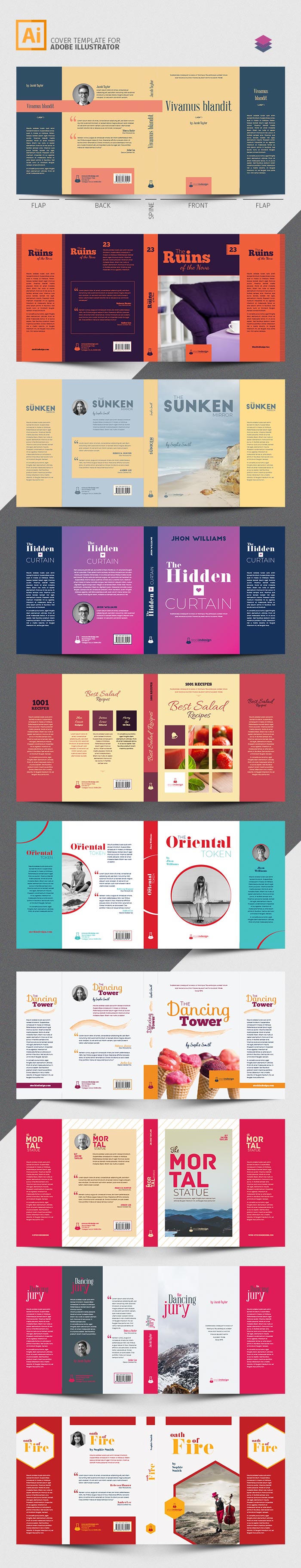 10 Book Cover Templates For Adobe Illustrator StockInDesign